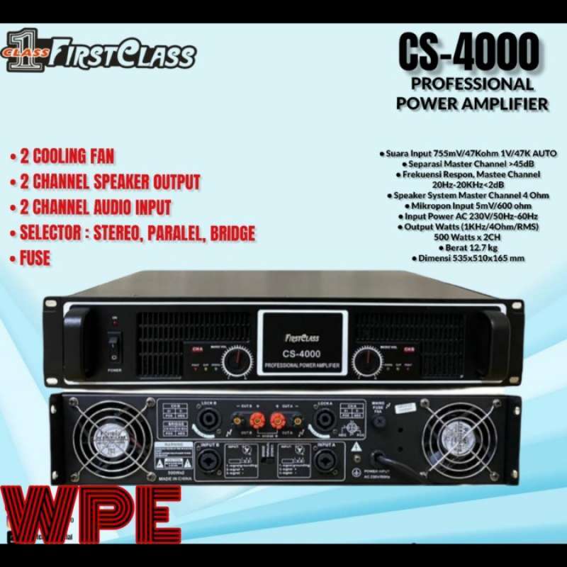 Jual power amplifier firstclass cs4000/cs 4000 original di Seller ...