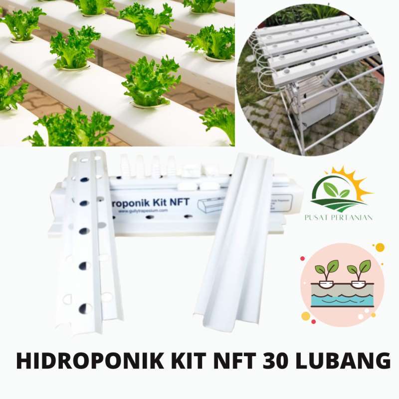 Jual HIDROPONIK KIT NFT GULLY TRAPESIUM paket berkebun lengkap 30 ...