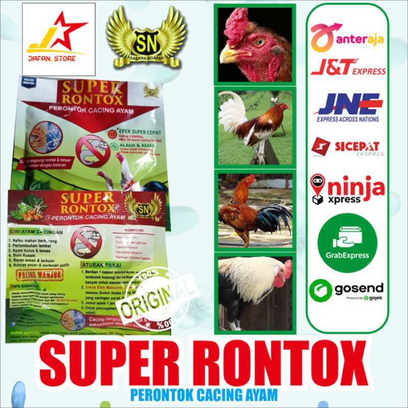 Promo Oem Super Rontox 1 Sachet Obat Cacing Ayam Burung Unggas Isi 6 ...