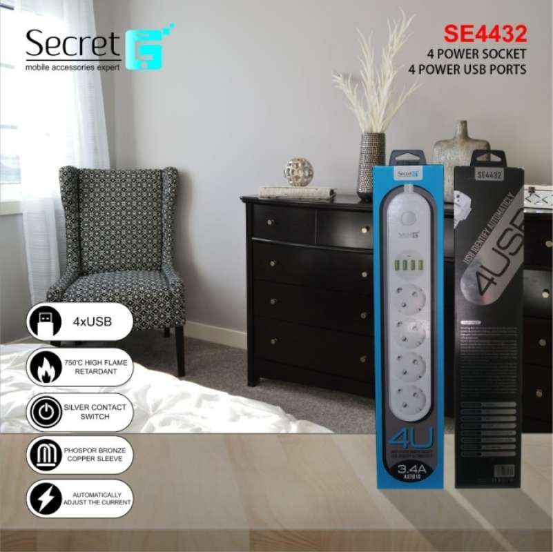 Promo Stopkontak Secret G 4 Power Socket Dan 4 Port Usb Se 4432 Diskon ...