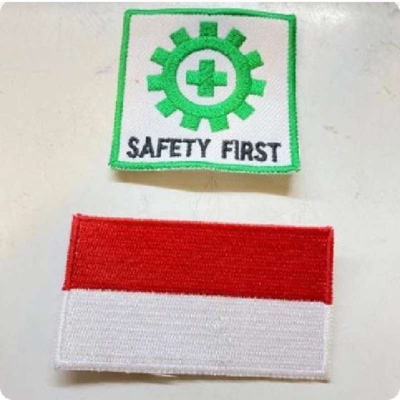 Jual Logo Safety First K3 dan Bendera Merah Putih Emblem Bet Logo K3 di ...