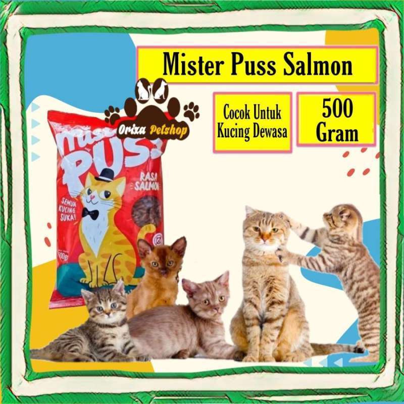 Jual Makanan Kucing Mister Puss Salmon 500gr Cat Food 500 Gram No Maxi ...