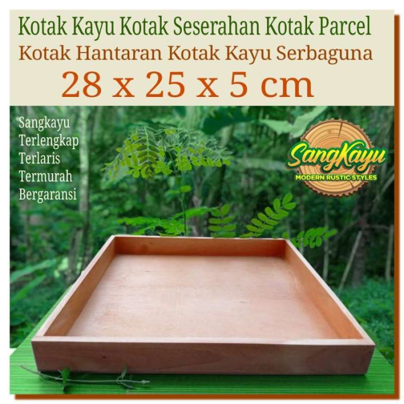 Jual Kotak seserahan 28x25x5cm kotak hantaran kotak parcel nampan kayu ...