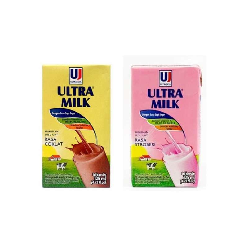Jual Ultra Jaya Susu Ultra Milk Susu UHT 125 ml - Stroberi di Seller ...