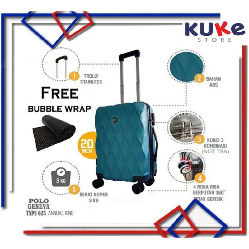 Jual [FREE BUBBLE] Koper 20 Inch Polo Geneva Type 025 Ukuran Kabin ...
