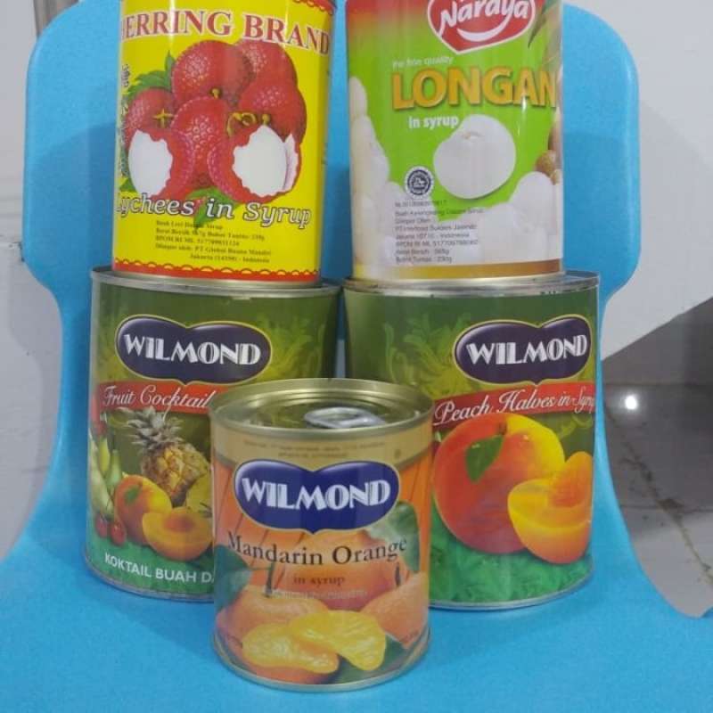 Jual Buah Kaleng (Gojek) Leci+ Longan+ Mandarin Orange+Fruit Cocktail ...