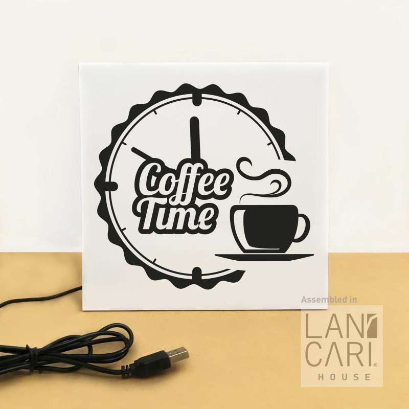 Jual Neon Box LightBox Coffe Time Coffee Shop Dinding Display Light Box ...
