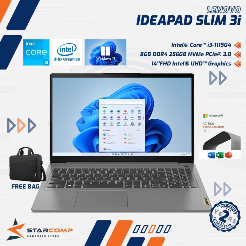 Jual LENOVO Ideapad Slim 3i Core i3-1115G4 8GB 512GB SSD 14FHD W11 OHS ...
