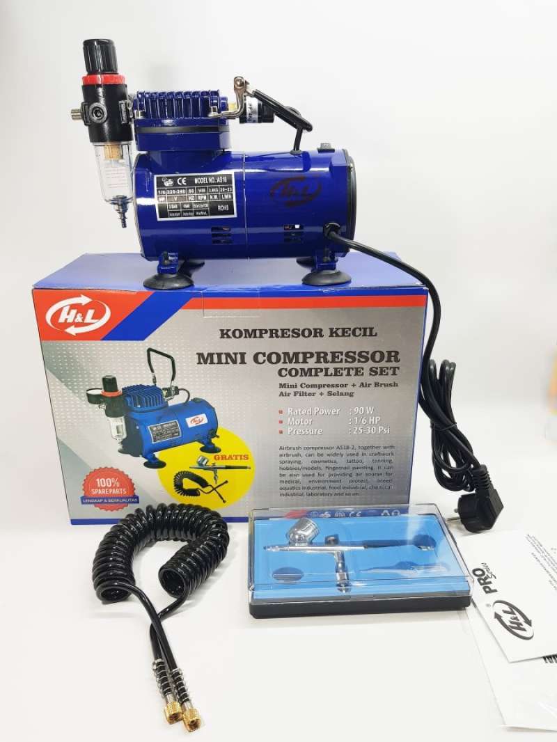 Promo Kompresor Mini Compressor Complete Set With Air Brush H&L Diskon ...