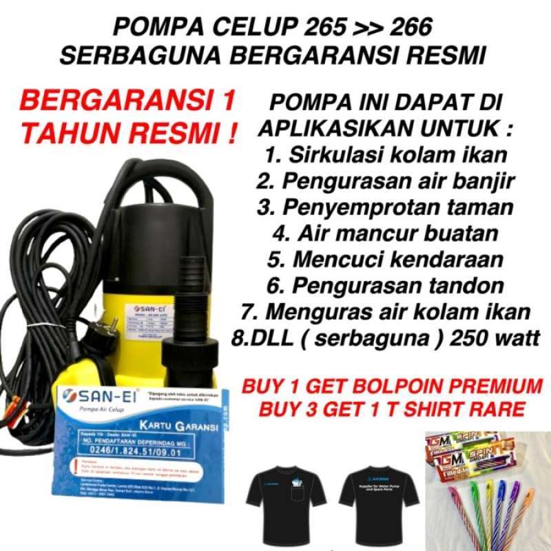 Promo Pompa Kolam Ikan Celup Air SANEI 265 Submersible BERKUALITAS - Multicolor Diskon 23% di ...