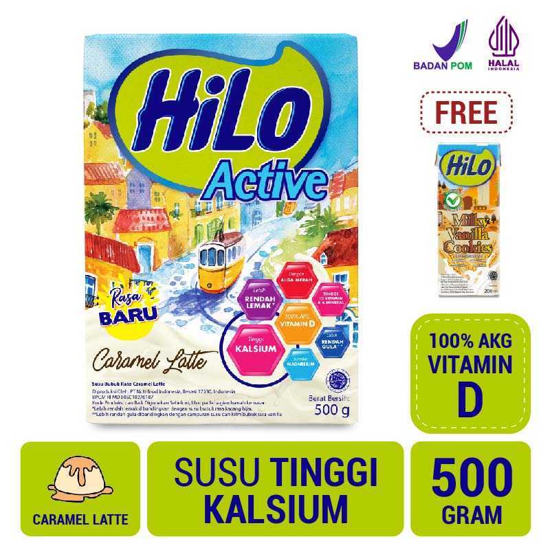 Jual FREE HILO MILKY VANILLA COOKIES RTD - HiLo Active Caramel Latte ...