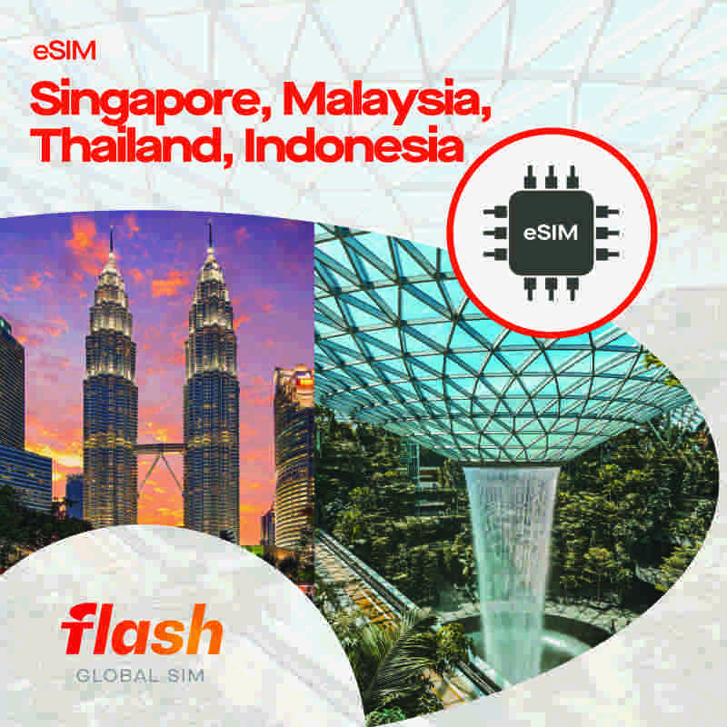 Jual Esim Singapore Malaysia Thailand Indonesia (4 Negara) Internet Data Flash Global Sim Di ...