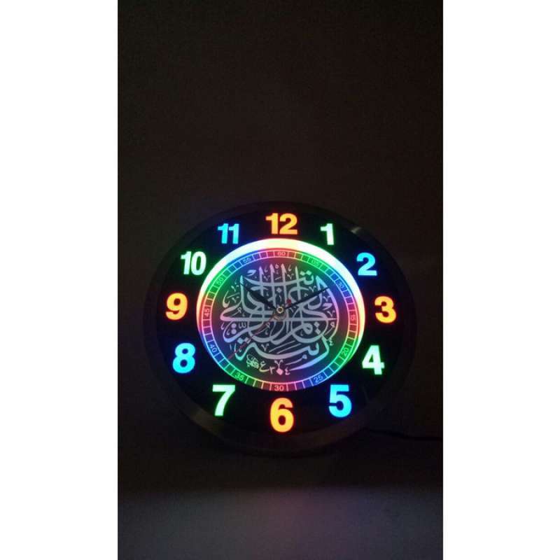 Jual JAM DINDING KALIGRAFI / CHARGE ATAU BATTERAY / BISA NYALA DALAM ...