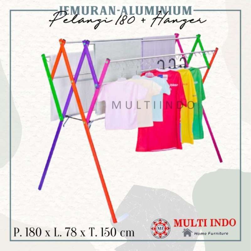 Promo Jemuran baju aluminium besar panjang.180+hanger Diskon 15% di ...