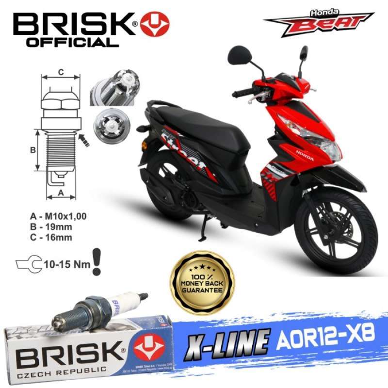 Jual Busi Motor Brisk Premium Xline Tipe - AOR12-X8 Honda Beat ...