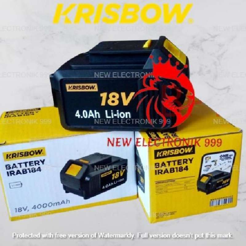 Jual BATERAI BOR KRISBOW 18V UNTUK BOR KRISBOW 18V 4.0AH di Seller New ...