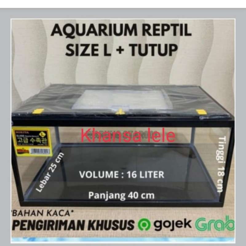 Promo Aquarium Nikita Reptil L pendek+Tutup kandang hamster,kura-kura,ular Diskon 23% di Seller ...