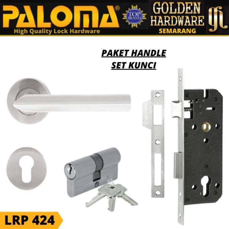 Jual Kunci Pintu Set Handle Pintu Stainless Gagang Pintu Paloma LRP 424 ...