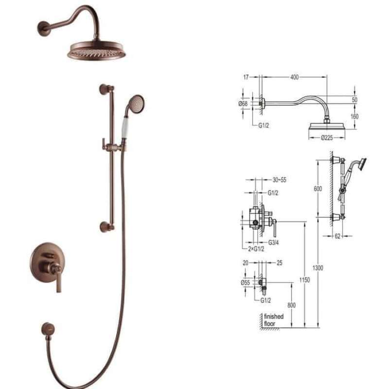 Jual Liberty Series Paloma Shower Tanam set Panas Dingin Classic Orb di ...