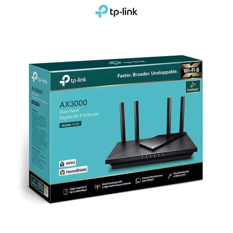 Promo TP-LINK Archer AX55 AX3000 Dual Band Gigabit Wi-Fi 6 Router ...