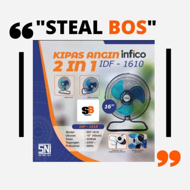 Promo Kipas angin tornado infico 16 inch/ kipas tornado besi infico 16 ...