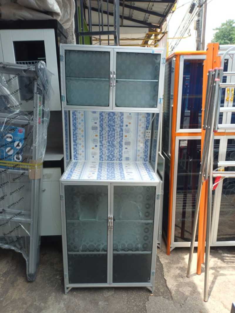 Promo Lemari / rak piring 2 pintu aluminium bawah keramik 60cm - Multicolor Diskon 16% di Seller ...