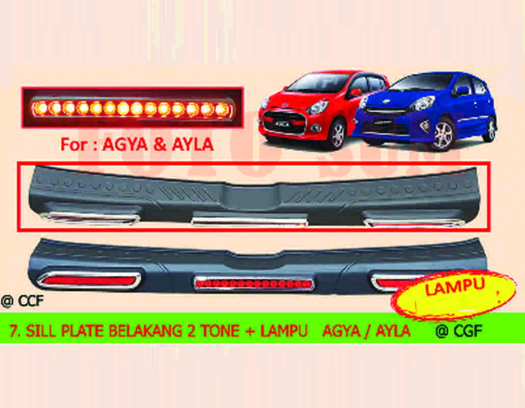 Jual Sill Plate Belakang AGYA DAN AYLA Reflector + lampu di Seller Sum ...