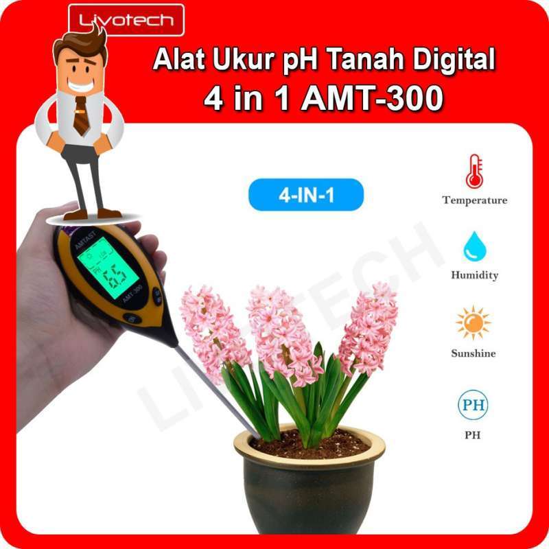 Jual Alat Ukur pH Tanah Digital 4 in 1 Soil Survey Instrument AMT-300 ...