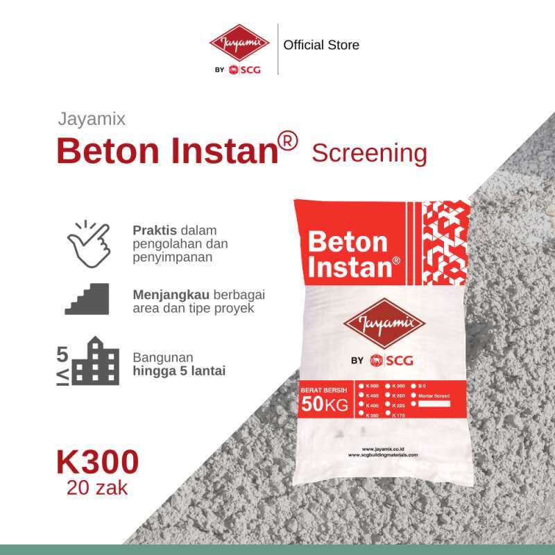 Jual Jayamix by SCG Beton Instan K300 Screening (20 Zak) - Jabodetabek di Seller Jayamix by SCG ...