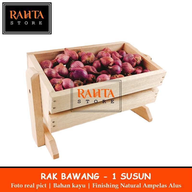 Promo Kt55-rahta Rak Bawang Kayu / Rak Bumbu / Rak Kayu Tempat Bawang ...