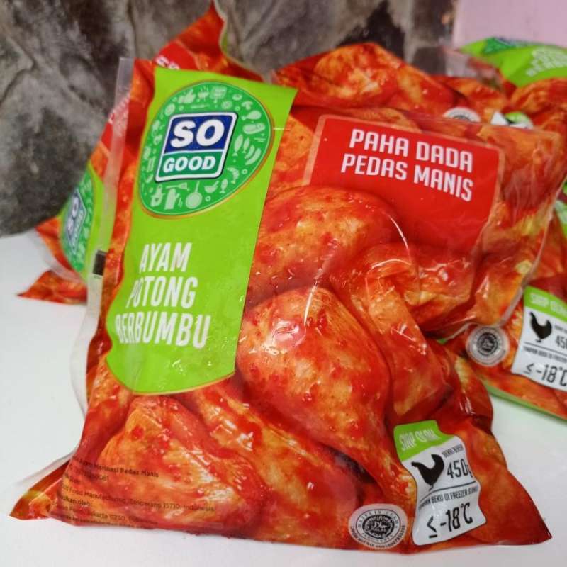 Jual So Good Ayam potong berbumbu paha dada pedas manis 450gr marinasi ...