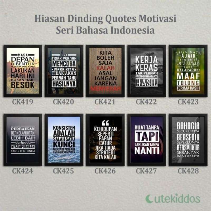 Jual Hiasan Dinding Poster Quotes Motivasi Bingkai Kayu Jangan Takut ...