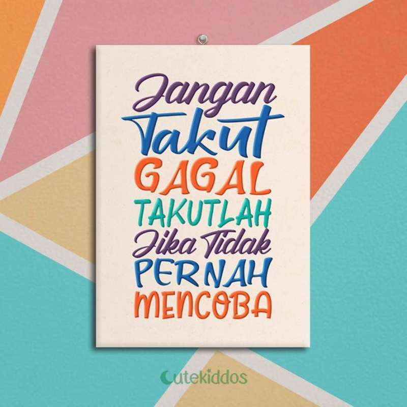 Jual Hiasan Dinding Poster Quotes Motivasi Bingkai Kayu Jangan Takut ...