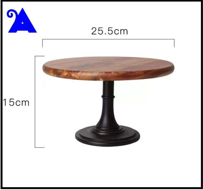 Jual Cake Stand 25 Cm Alas Tatakan Display Kue Cake Motif Kayu Wooden Bulat Di Seller Aluna
