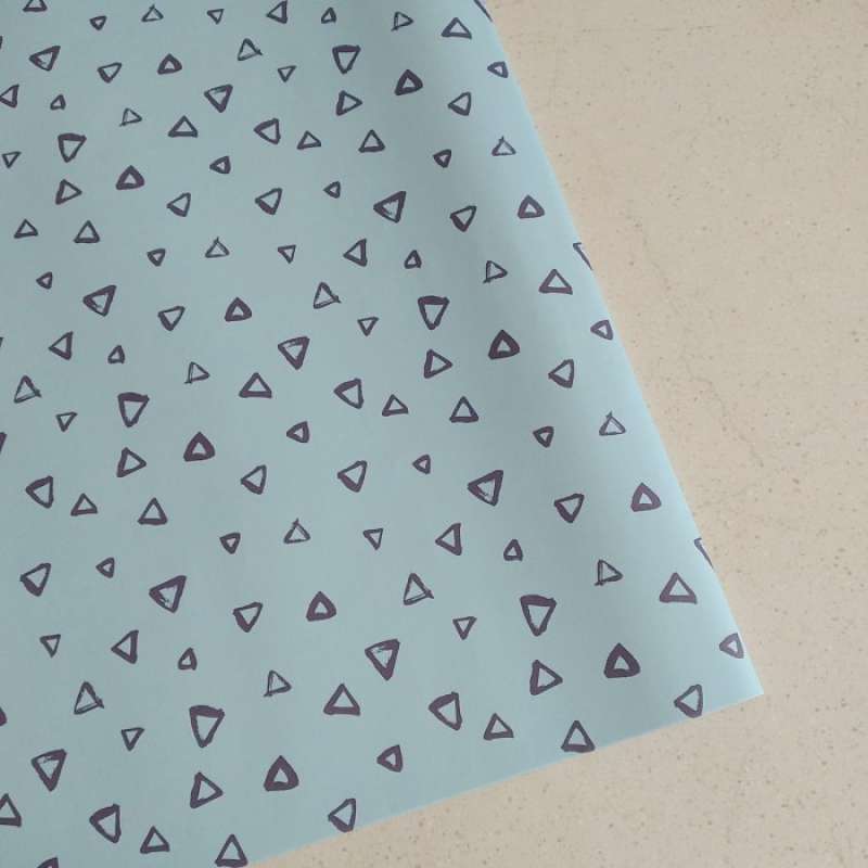 Jual Kertas Kado Premium Motif Triangle Warna Biru di Seller donkistore ...
