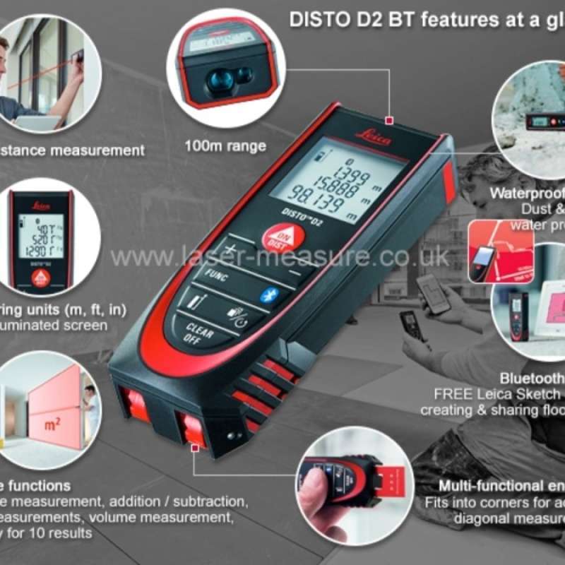 Jual Meteran Digital Laser 100 M/leica Meteran Digital/leica Disto D2 ...
