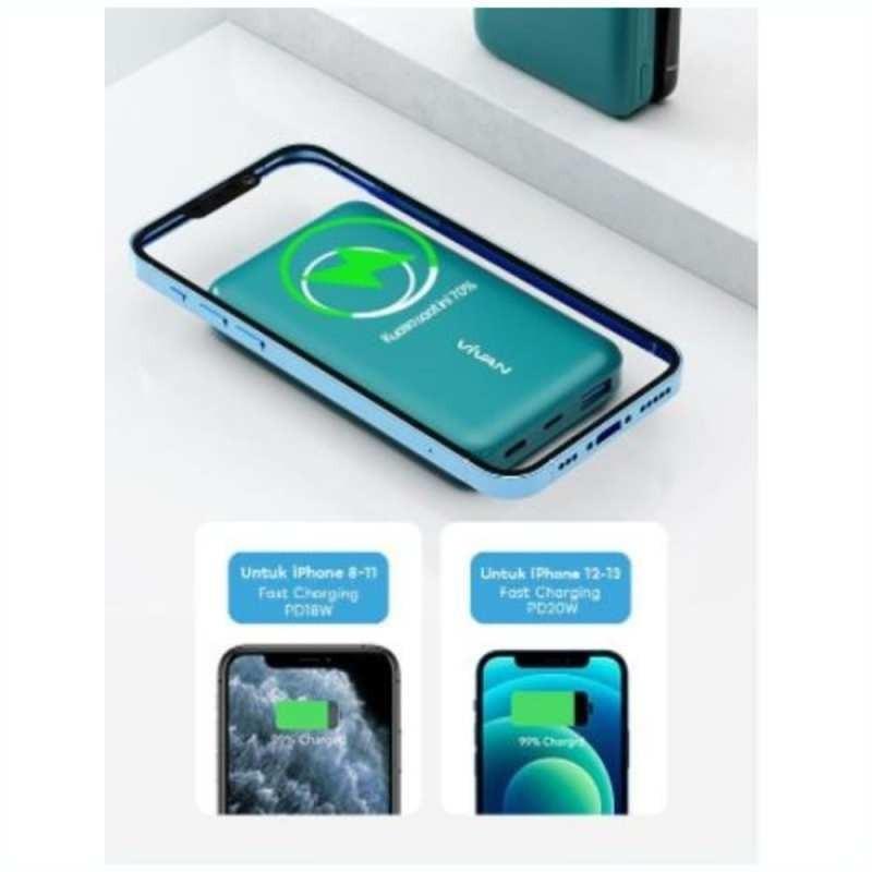 Promo Vivan Vpb-w12 Powerbank Wireless Magnetic MagSafe iPhone 12 13 ...