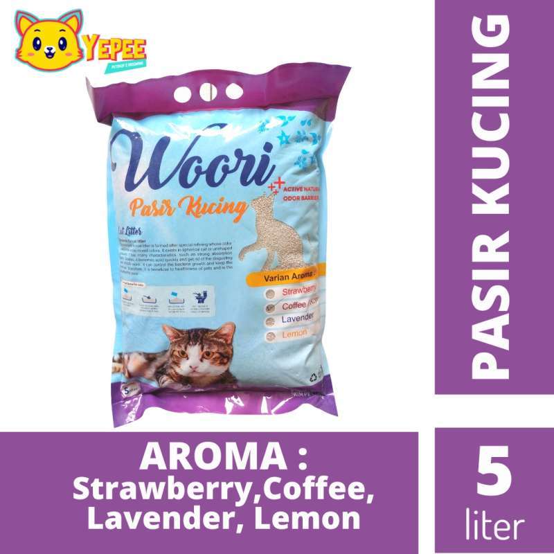 Jual PASIR WOORI BENTONITE CAT LITTER/PASIR GUMPAL WANGI 5 LITER/PASIR ...