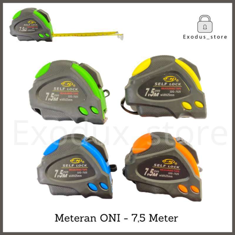 Jual Meteran 7,5 meter bagunan roll ONI self lock / measuring tape di ...