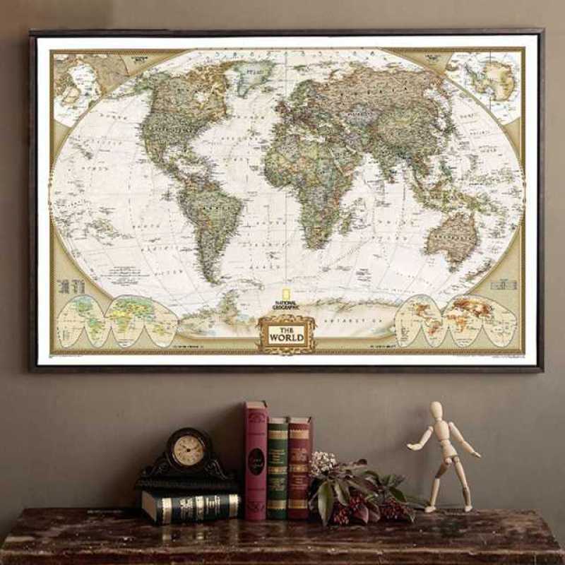 Jual GLO - Poster Peta Dunia Large Vintage World Map 104 x 69 cm - N401 ...