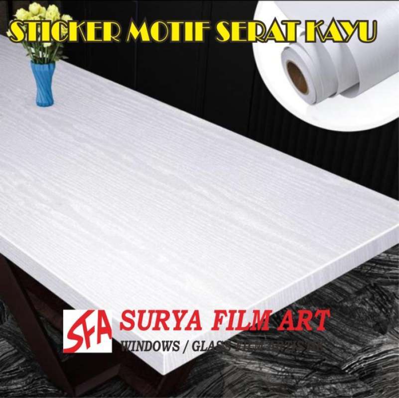 Promo Wallpaper Serat Kayu Putih / Wallpaper Sticker Lemari / Sticker ...