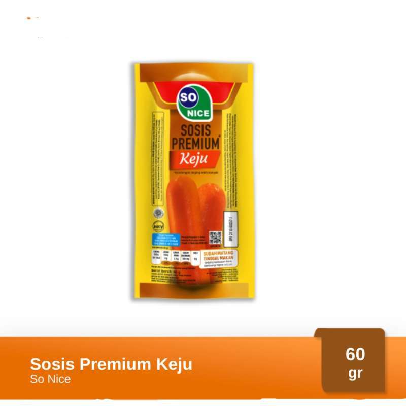 Promo SOSIS SIAP MAKAN SO NICE PREMIUM SINGLE KEJU 60GR CHEESE SAUSAGE ...