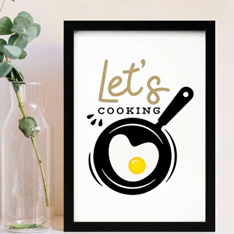 Jual Wall Decor Frame Bingkai Fiber Poster Dapur Cute Lets Cooking di ...