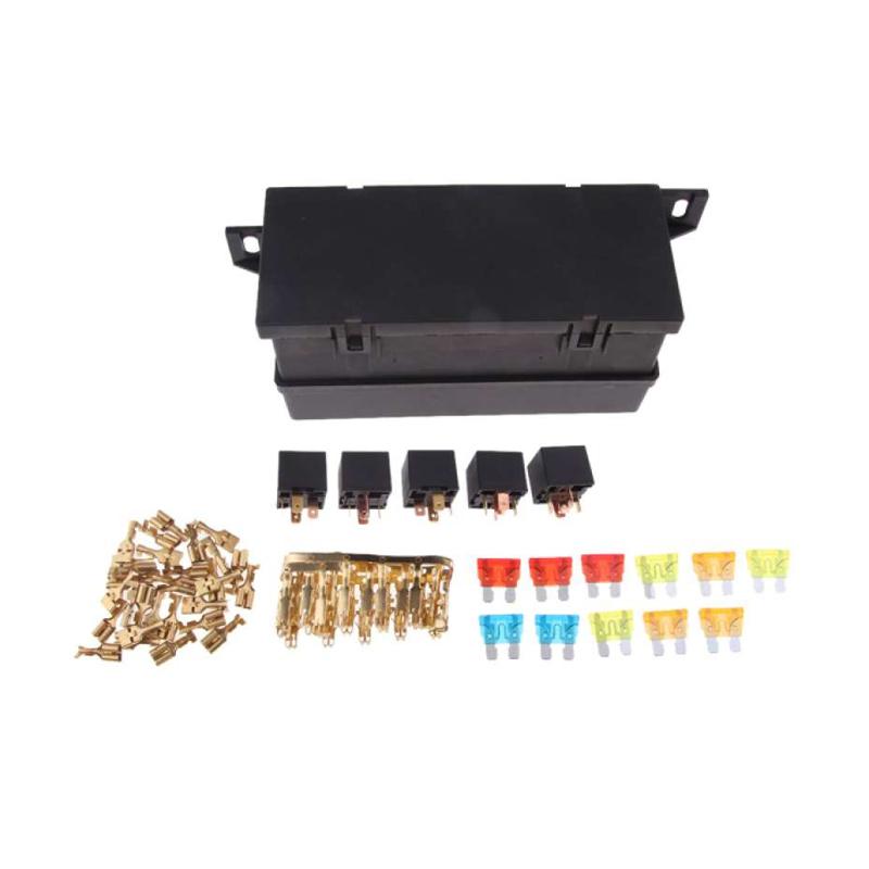 Jual OEM 11 Ways Auto Fuse Box Assembly With Terminals and Fuse Relays ...