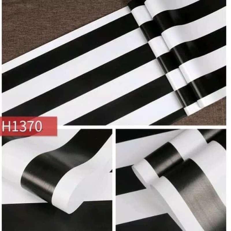 Promo Wallpaper Garis Hitam Putih 45cm X 10mtr ~ Wallpaper Sticker ...