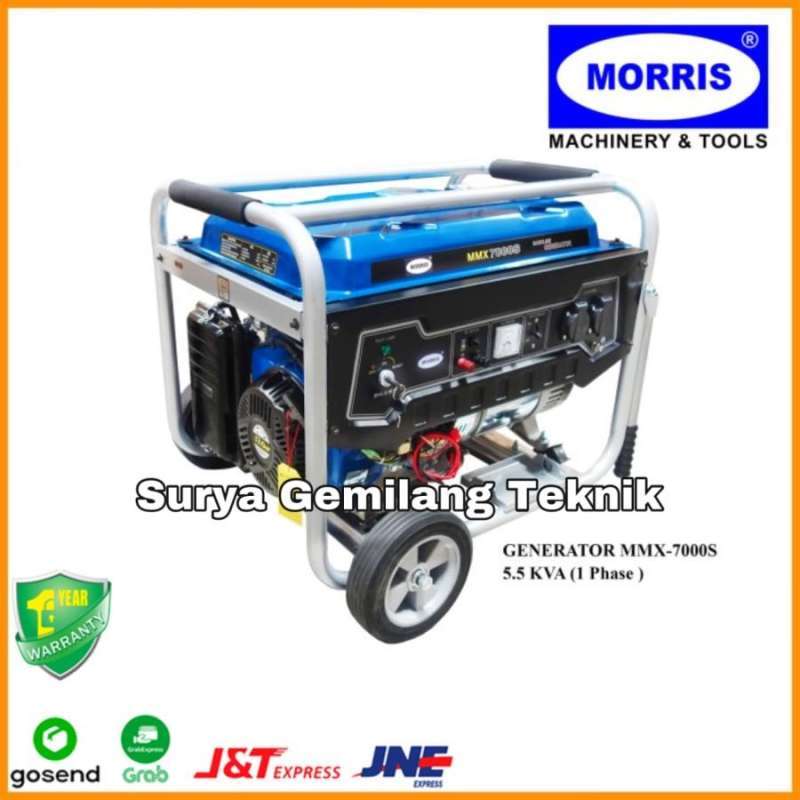 Jual Mesin Genset Generator Bensin 5,5KVA MORRIS MMX-7000S Gasoline Listrik di Seller Surya ...