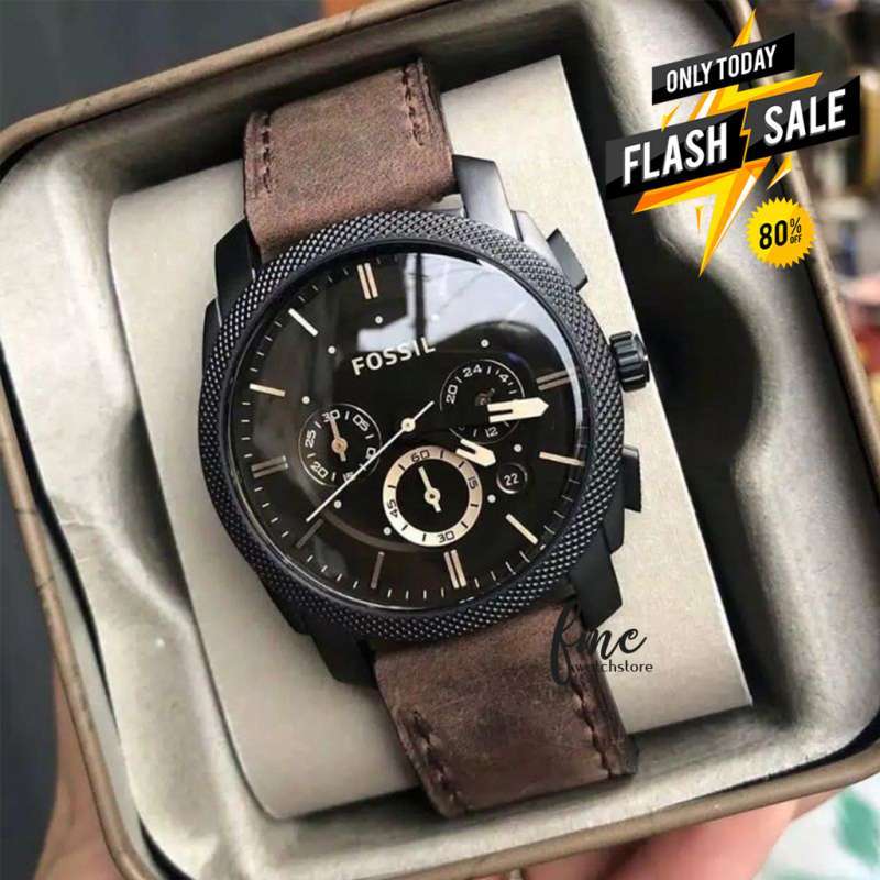 Promo Jam Tangan Fossil Pria FS4656 Machine Mid-Size Chronograph 42mm + Tin Box Diskon 62% di ...