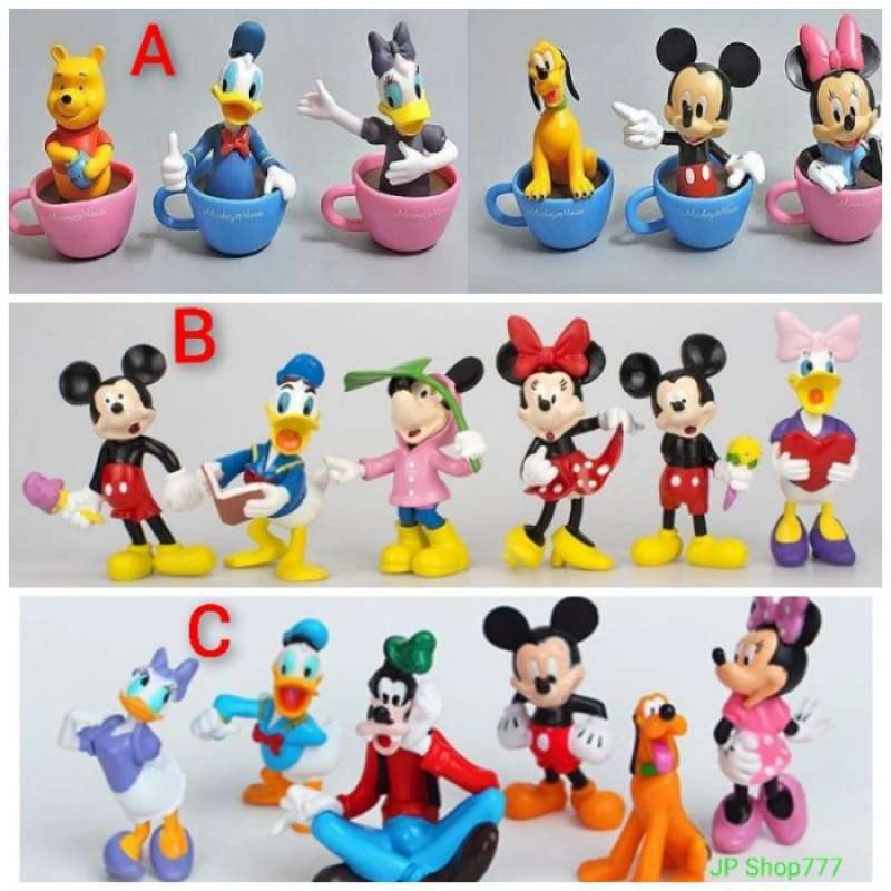 Jual Jual Figure Mickey Mouse Set 6 pcs Topper Kue Kado Ulang tahun ...