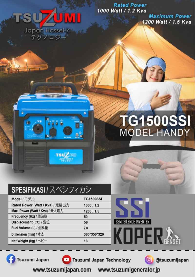 Jual Genset Koper Portable Semi Silent Inverter 1,5 Kva 1000 Watt ...