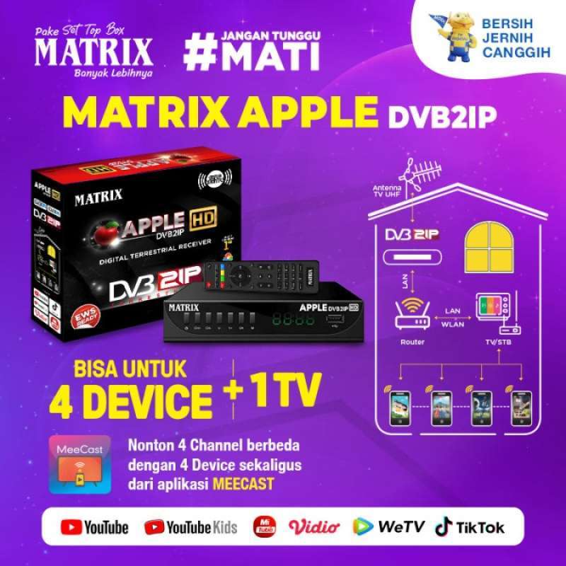 Jual Set Top Box / Receiver Matrik Apple HD DVB 2IP 1Gb di Seller CEN ...